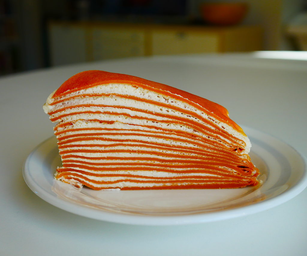 Thailändskt-te-crepe cake - Just Lagom